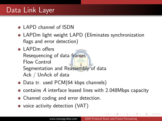 Gsm Protocol Stack And Frame Formating Pdf Computer Networking Computing