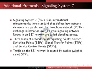 GSM Protocol Stack and Frame Formating | PDF