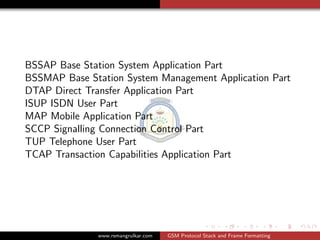 GSM Protocol Stack and Frame Formating | PDF