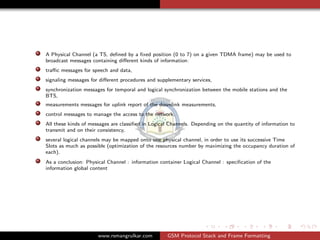 GSM Protocol Stack and Frame Formating | PDF