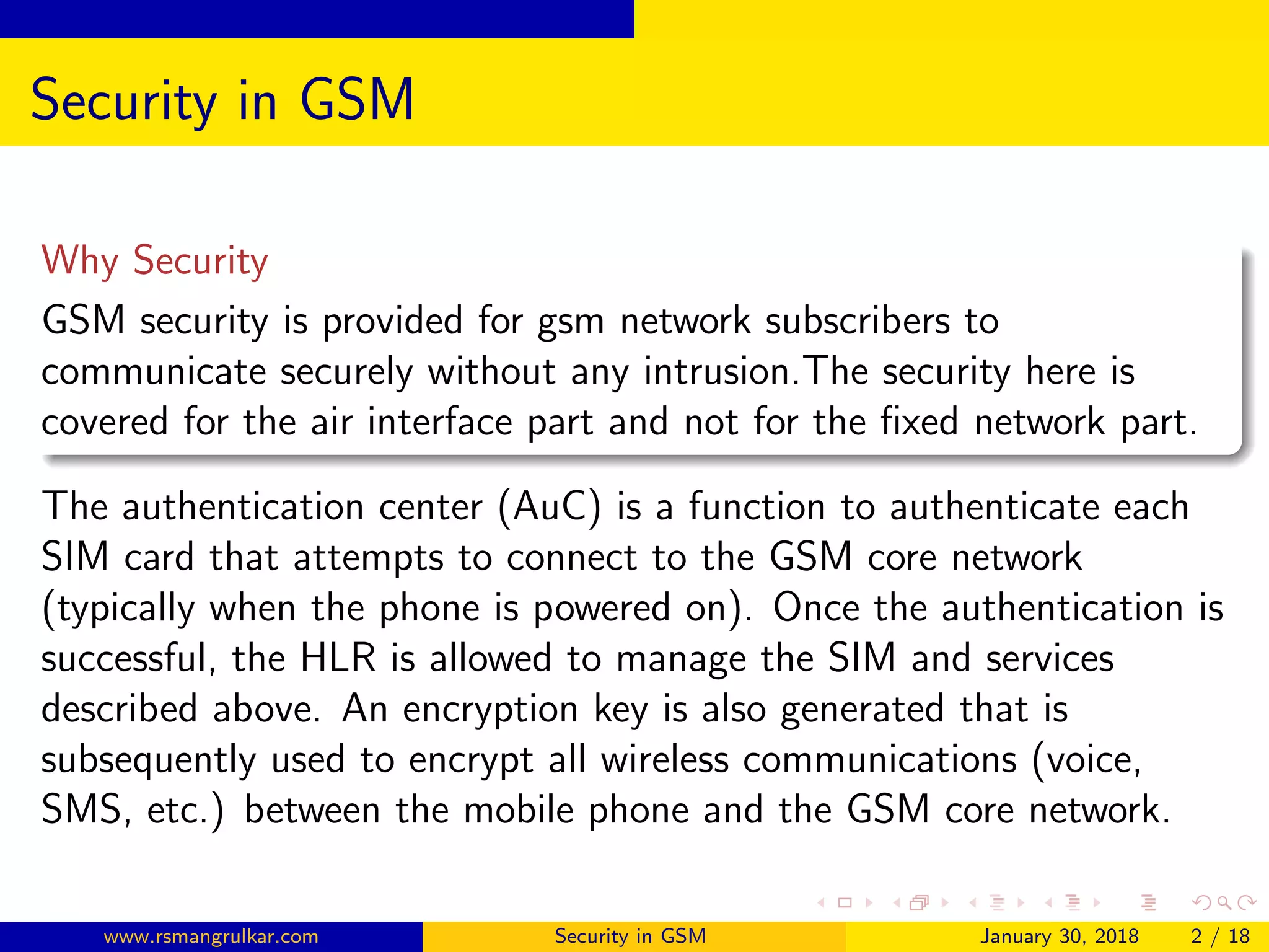 Security in GSM | PPT