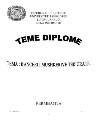 Teme diplome ne degen e infermjerise 'kanceri i gjirit' ma.fatjon ...