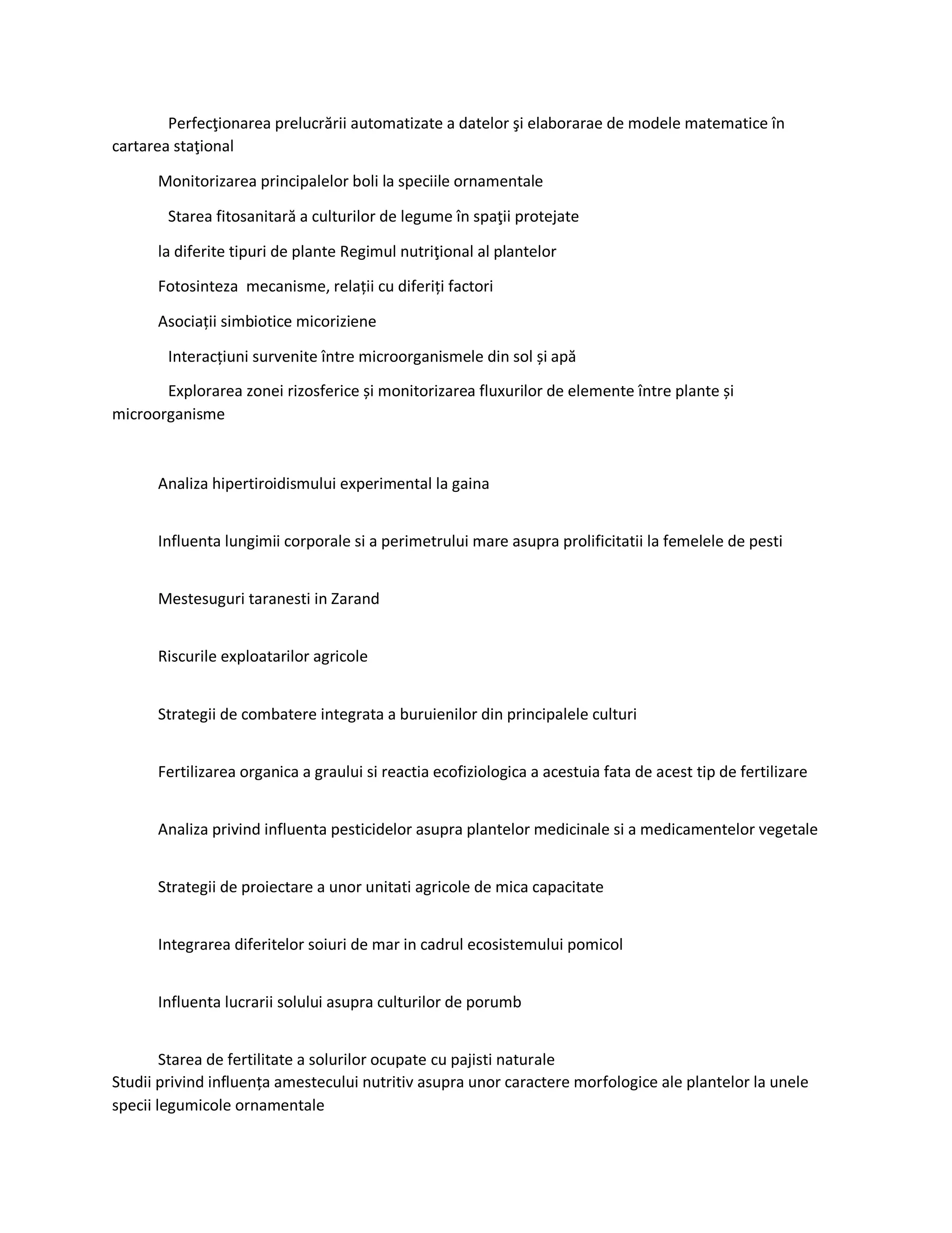 Teme licenta agronomie | PDF