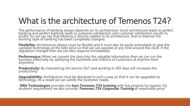Temenos T24 Training.pptx | Business Banking & Finance | Business