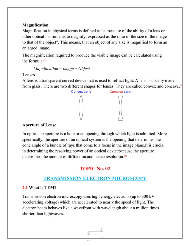 Principle & Applications of Transmission Electron Microscopy (TEM) & High Resolution TEM | PDF
