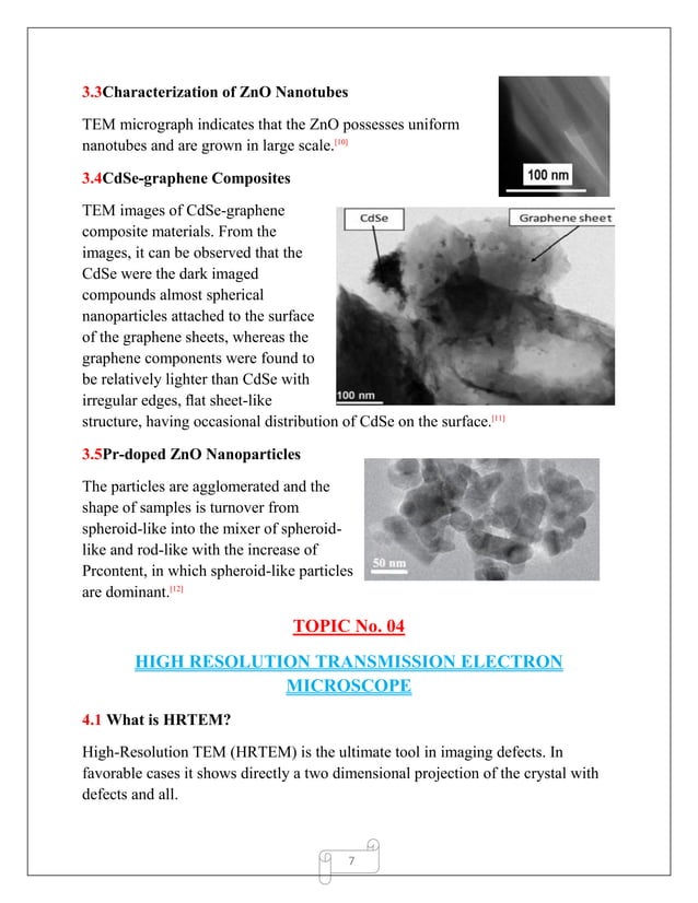 Principle & Applications of Transmission Electron Microscopy (TEM) & High Resolution TEM | PDF