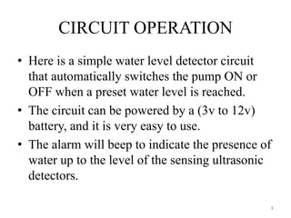 Water Level indicator using Ultrasonic sensors | PPTX