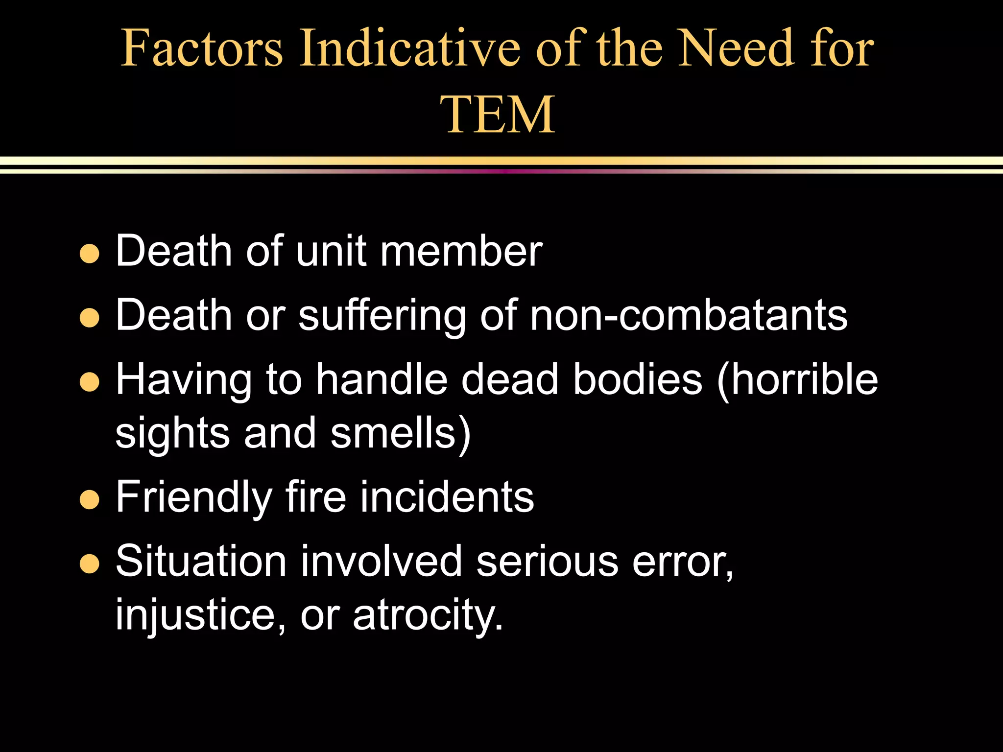 TEM - Traumatic Event Management | PPT