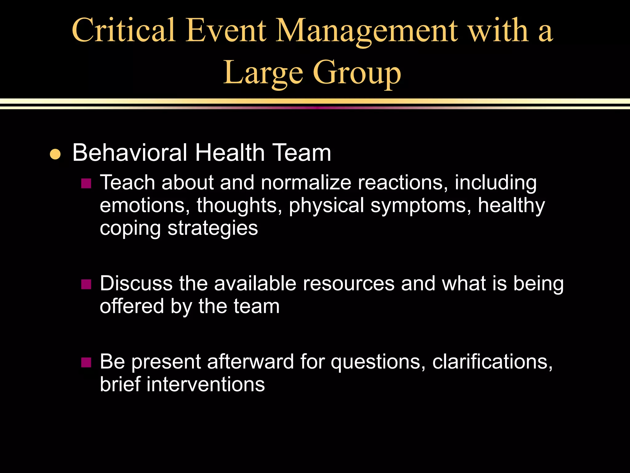 TEM - Traumatic Event Management | PPT
