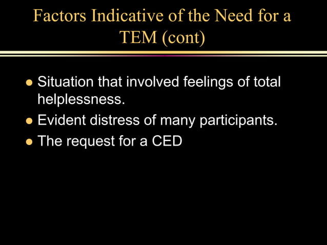 TEM - Traumatic Event Management | PPT | First Aid | Injuries