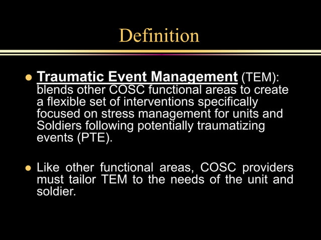 TEM - Traumatic Event Management | PPT | First Aid | Injuries