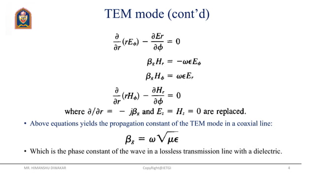 Tem mode 1st 2 | PPTX | Physics | Science