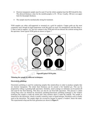 TRANSMISSION ELECTRON MICROSCOPY (TEM) NOTES | PDF