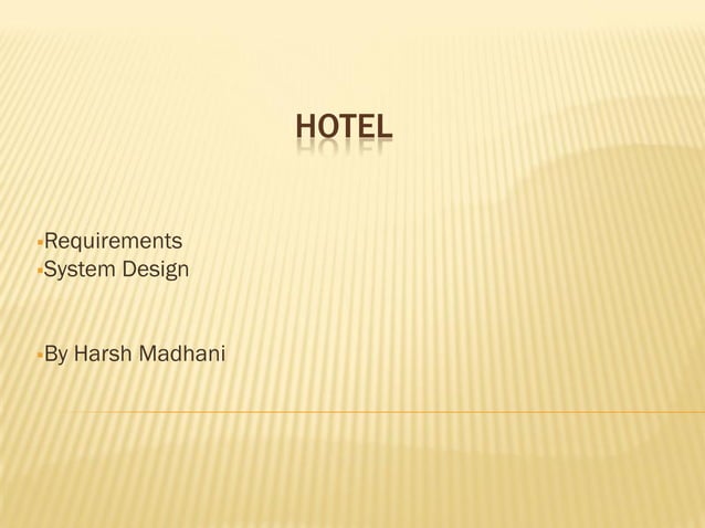 Hotel Object Oriented Analysis | PDF | Hospitality Industry | Industries