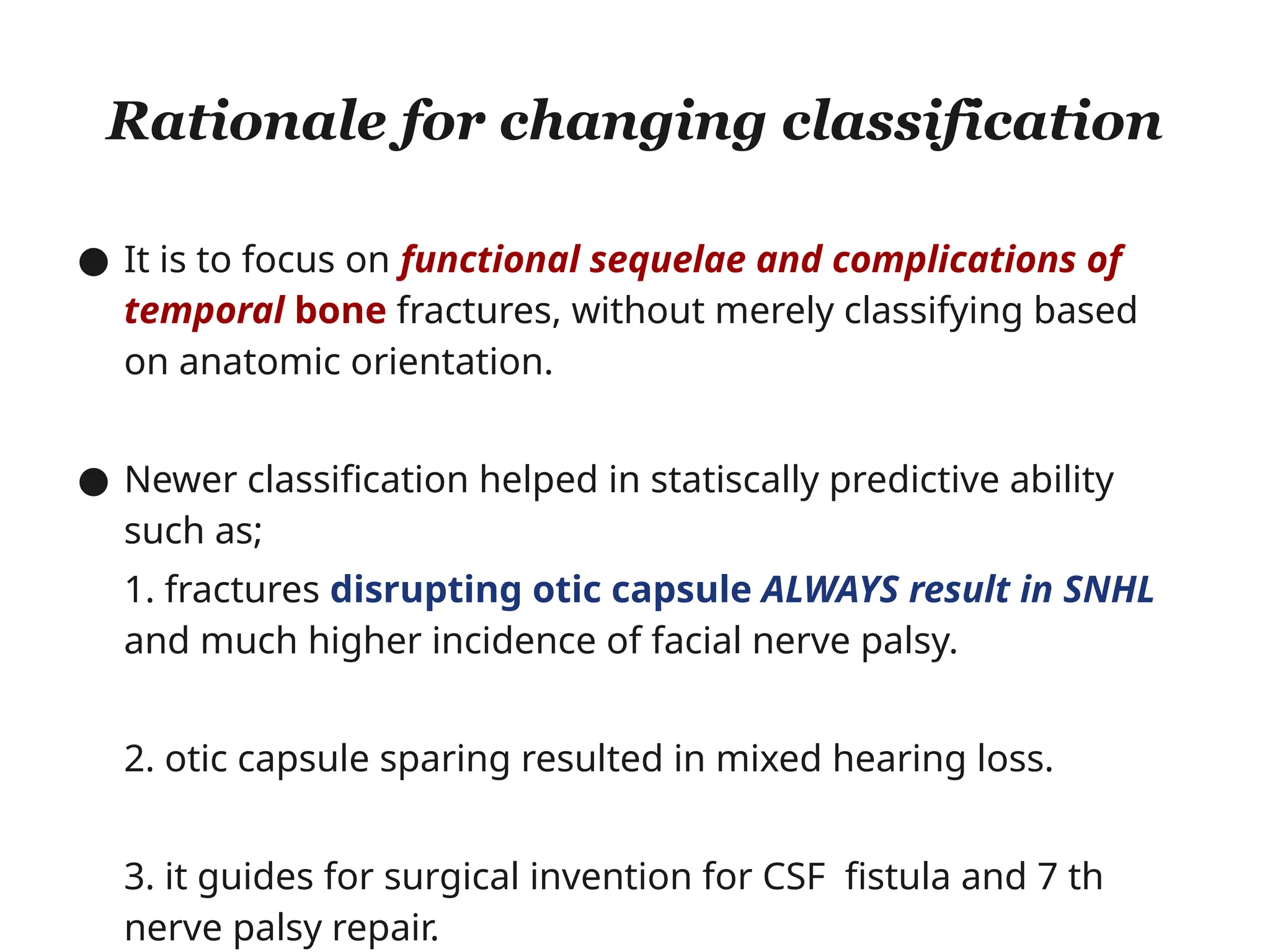 Temoral bone fractures- otic capsule involving and sparing | PPTX
