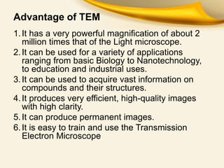 Tem or transmitted electron microscopy | PPT