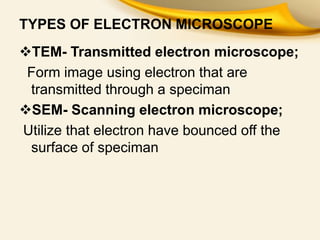 Tem or transmitted electron microscopy | PPT