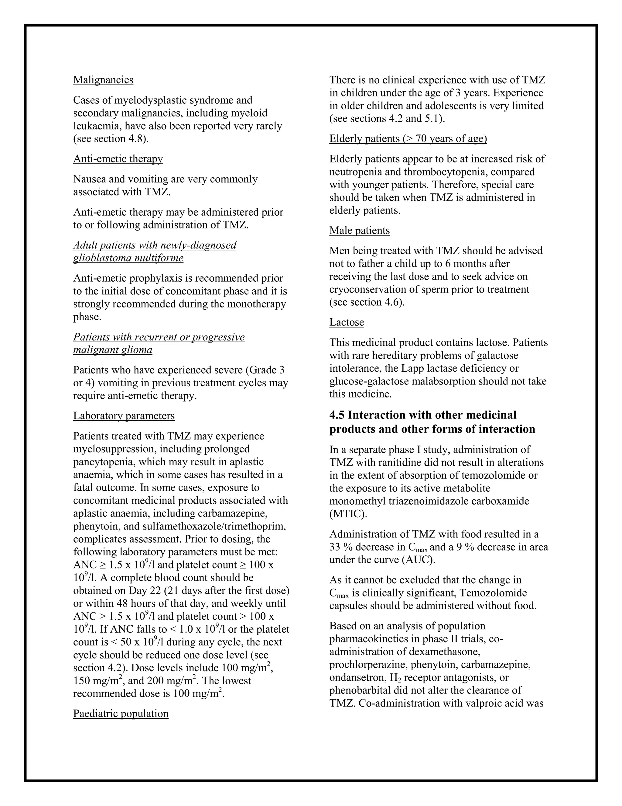 Temozolomide 20 mg, 100 mg, 250 mg hard capsules smpc taj pharmaceuticals | PDF