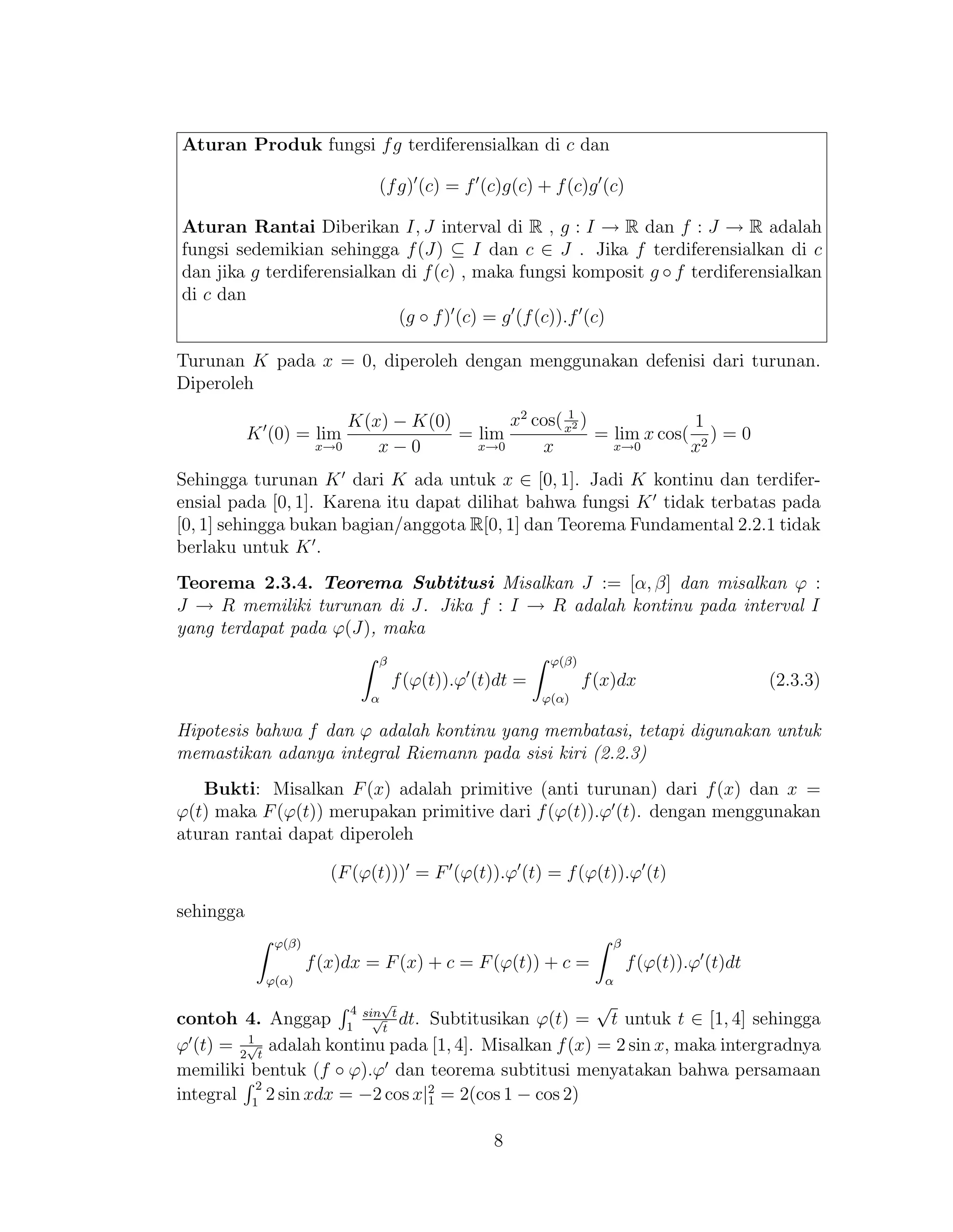 Teorema Dasar Kalkulus | PDF