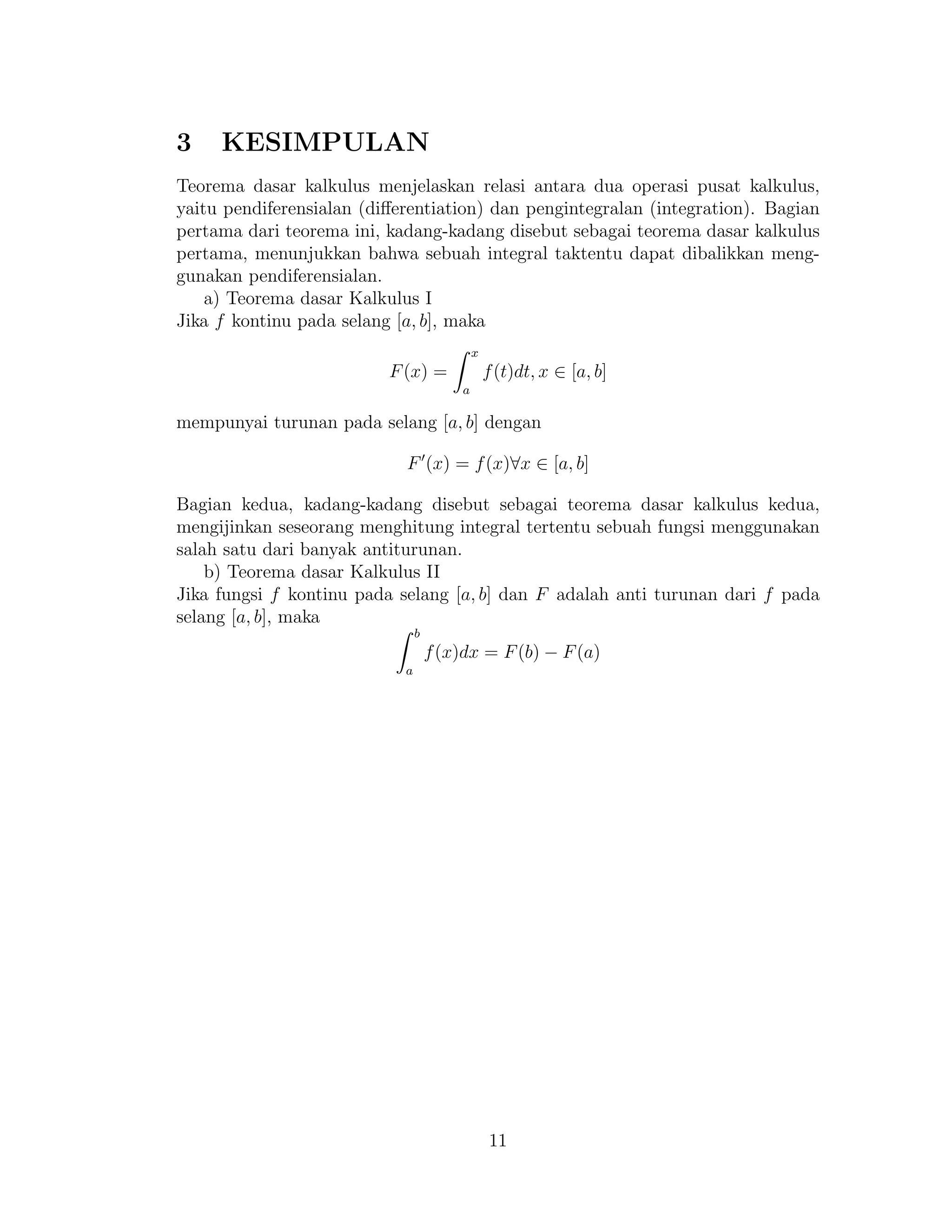 Teorema Dasar Kalkulus | PDF