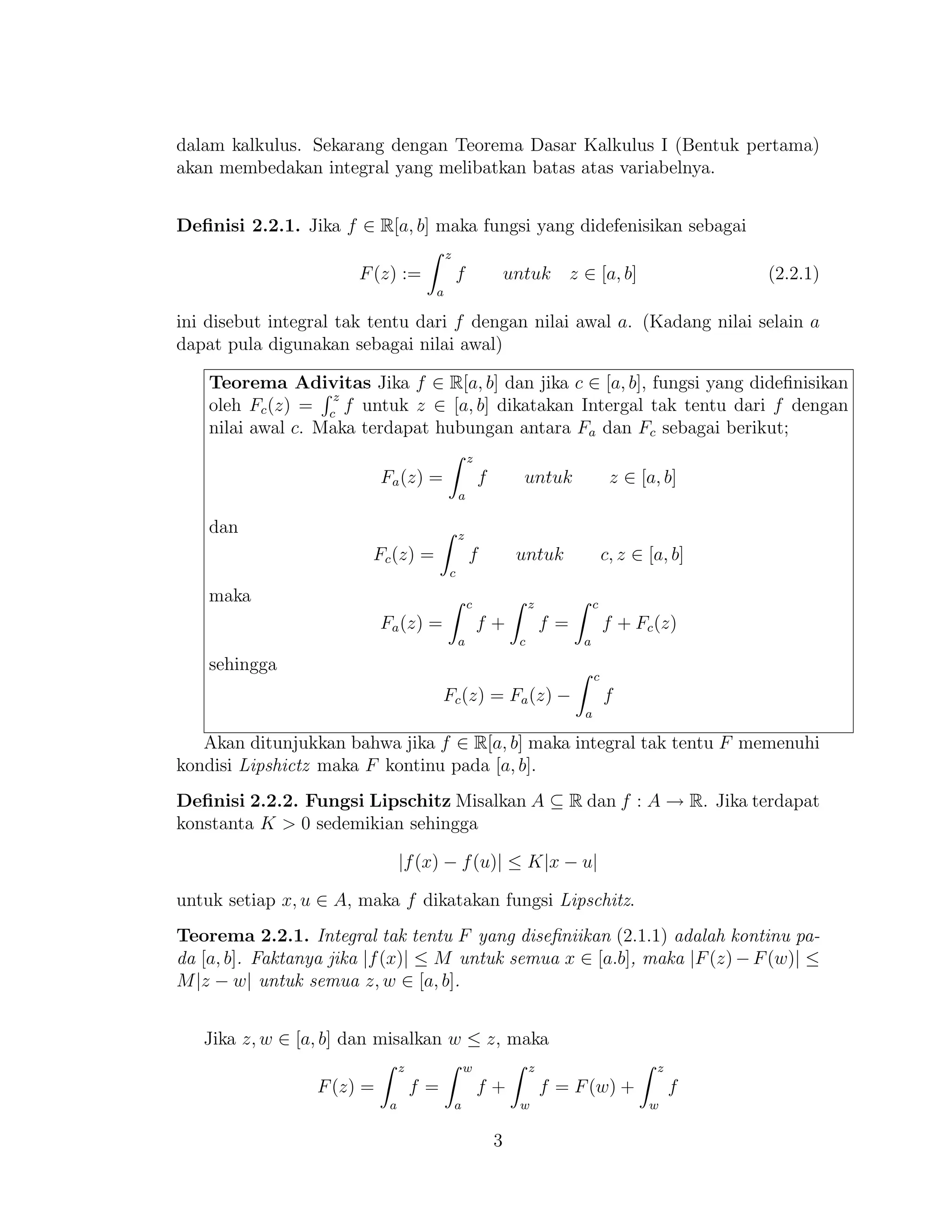 Teorema Dasar Kalkulus | PDF