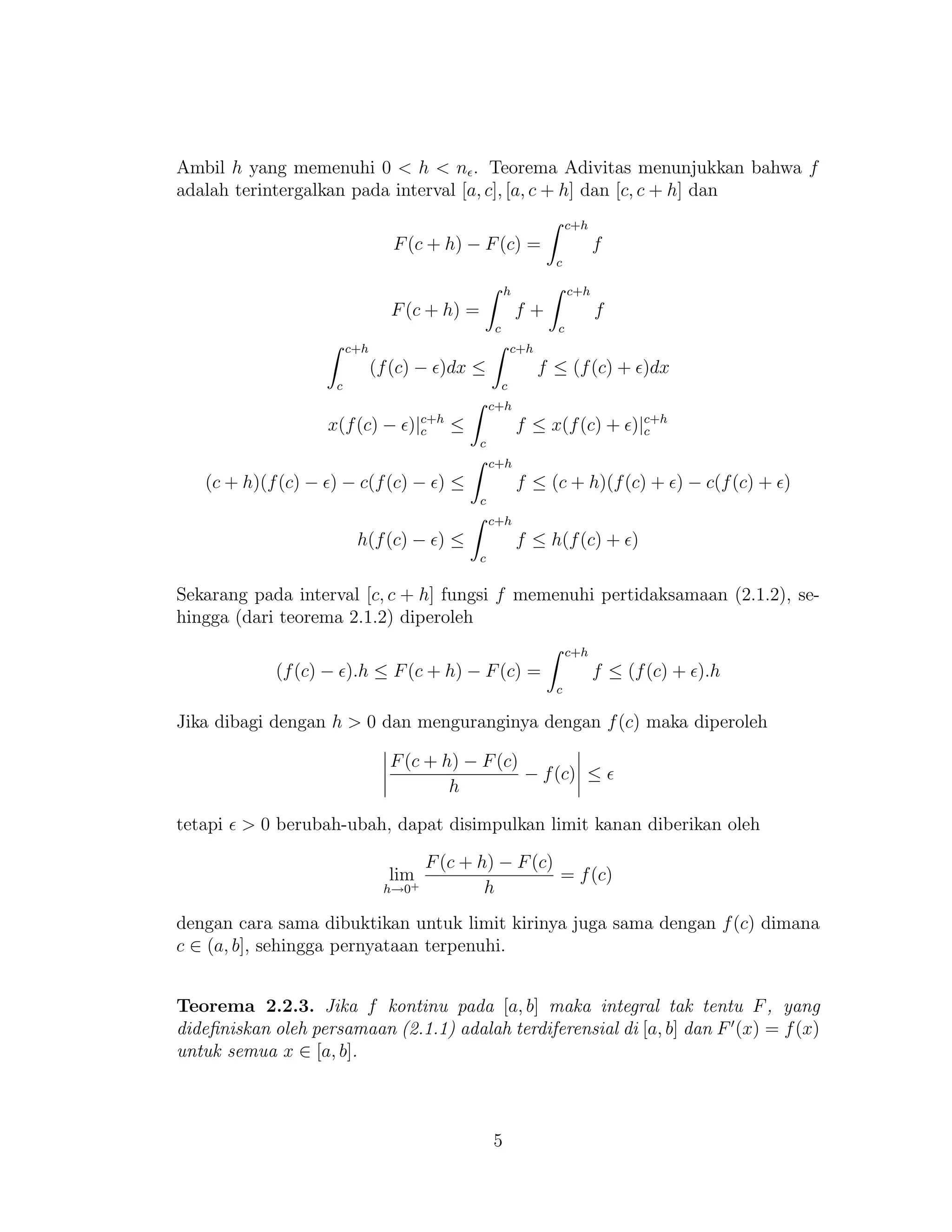 Teorema Dasar Kalkulus | PDF