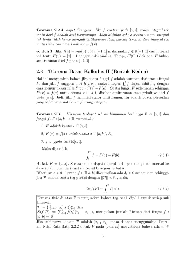 Teorema Dasar Kalkulus | PDF