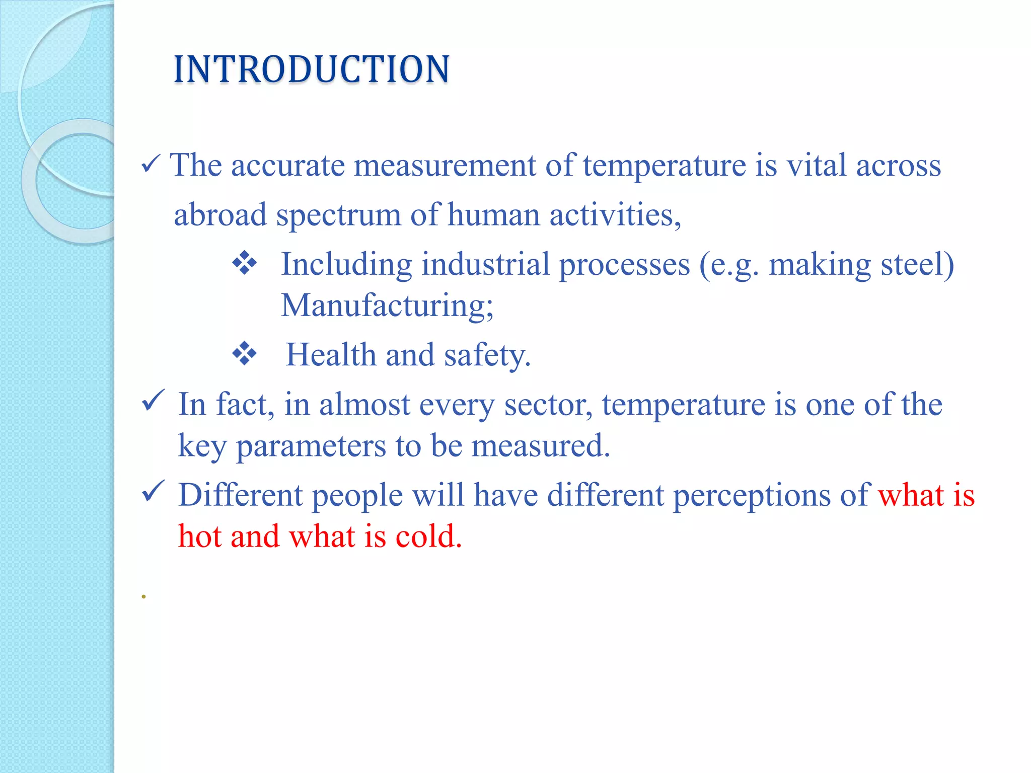 Temperature measurement ppt | PPTX