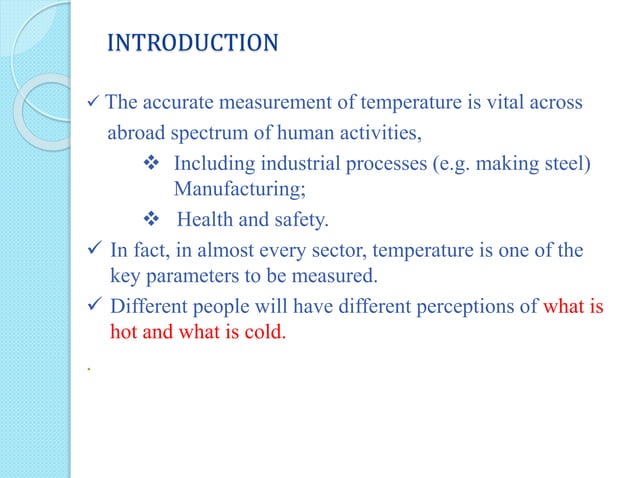 Temperature measurement ppt | PPTX