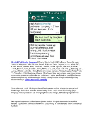 Tempat kredit hp murah di bandar lampung | PDF