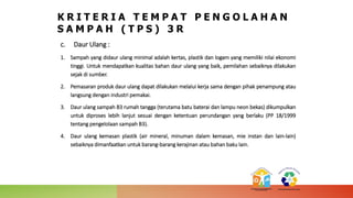 Tempat pengolahan sampah 3 r (tps3r) | PPTX