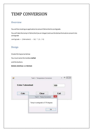 Temp conversion | PDF