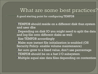 Tempdb Not your average Database | PPT