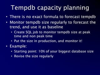 Managing Your TempDb | PPT