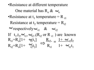 Tempeature co efficient for resistance | PPTX
