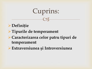 Temperamentul | PPTX