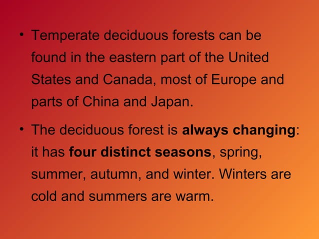 Temperate deciduous forest flora & fauna | PPT
