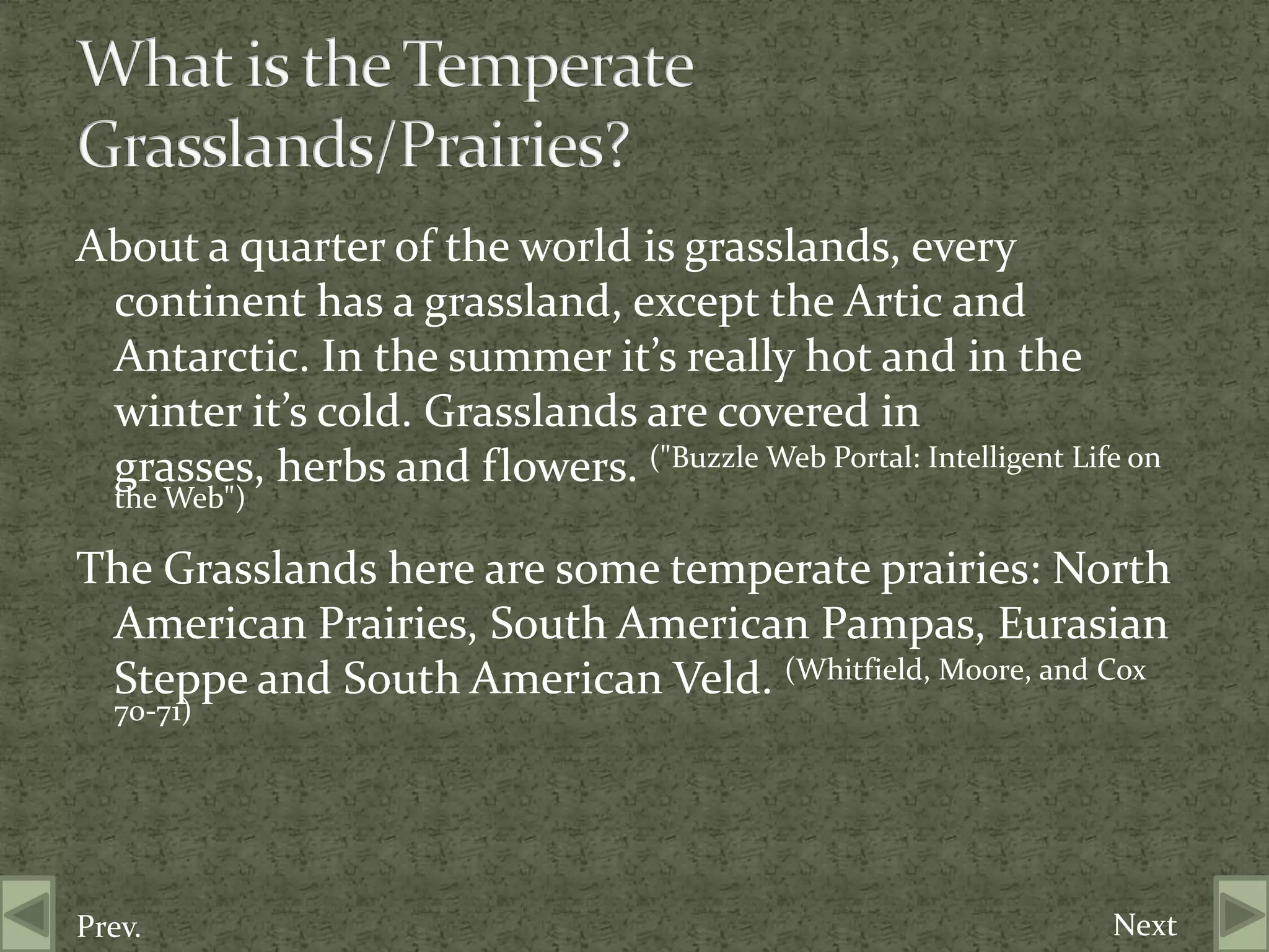 Temperate Grasslands | PPT