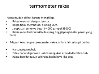 temperatur dan jenis-jenis termometer | PPTX
