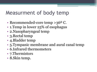 Temperature Humidity & Anesthesia | PPTX