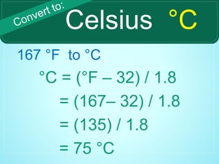 Temperature | Convertion of Celsius to Fahrenheit and vice versa | PPTX