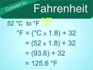 Temperature | Convertion of Celsius to Fahrenheit and vice versa | PPTX ...