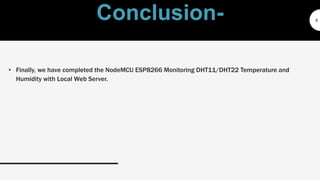 Temperature measurement using nodemcu esp8266 | PPTX