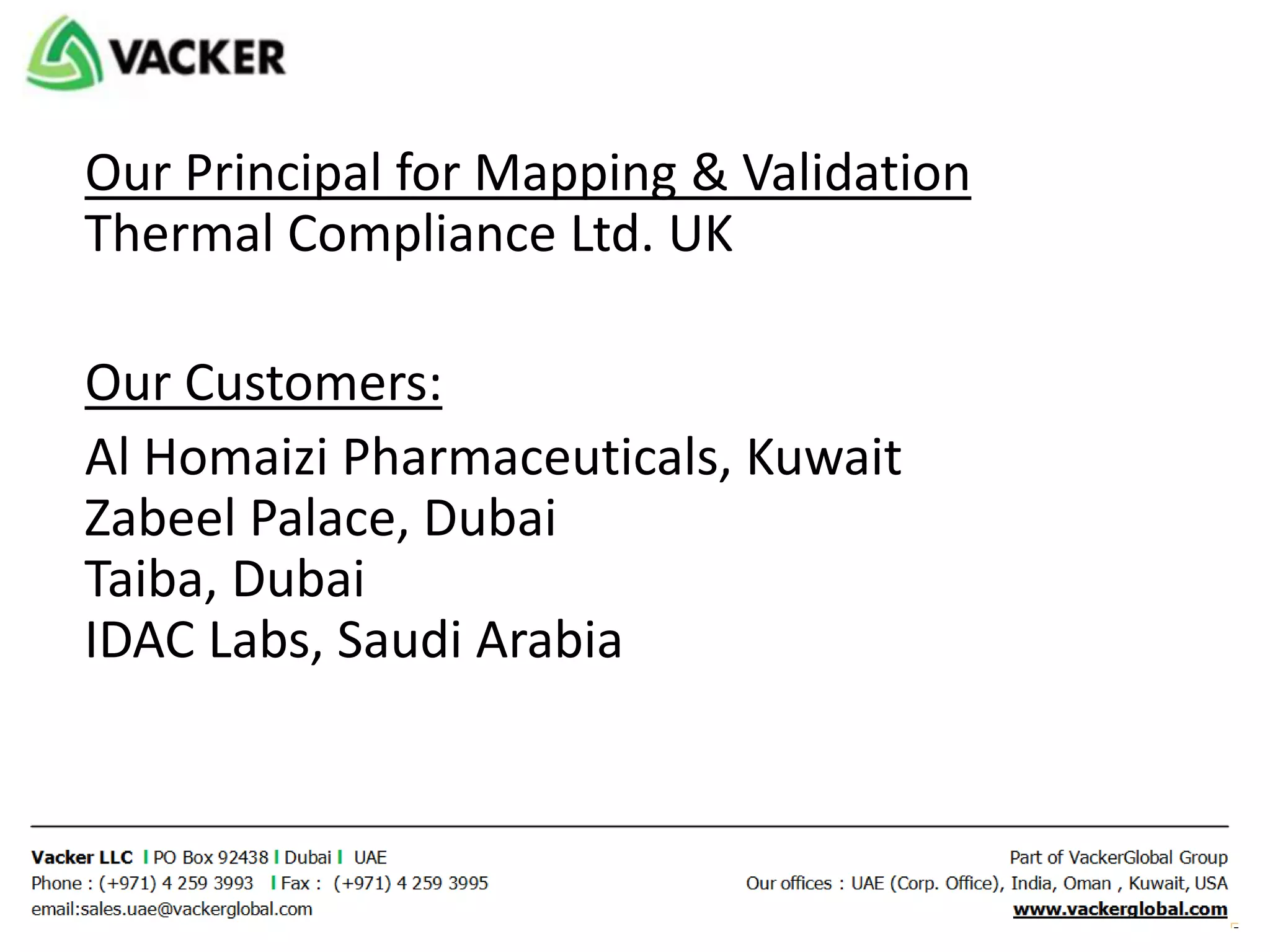 TEMPERATURE MAPPING & VALIDATION, MONITORING AND ALERT SOLUTIONS FOR ...