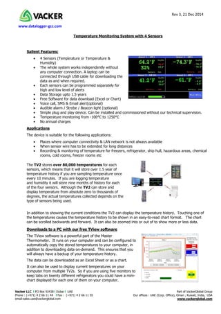 Temperature Monitoring System with 4 Sensors | PDF