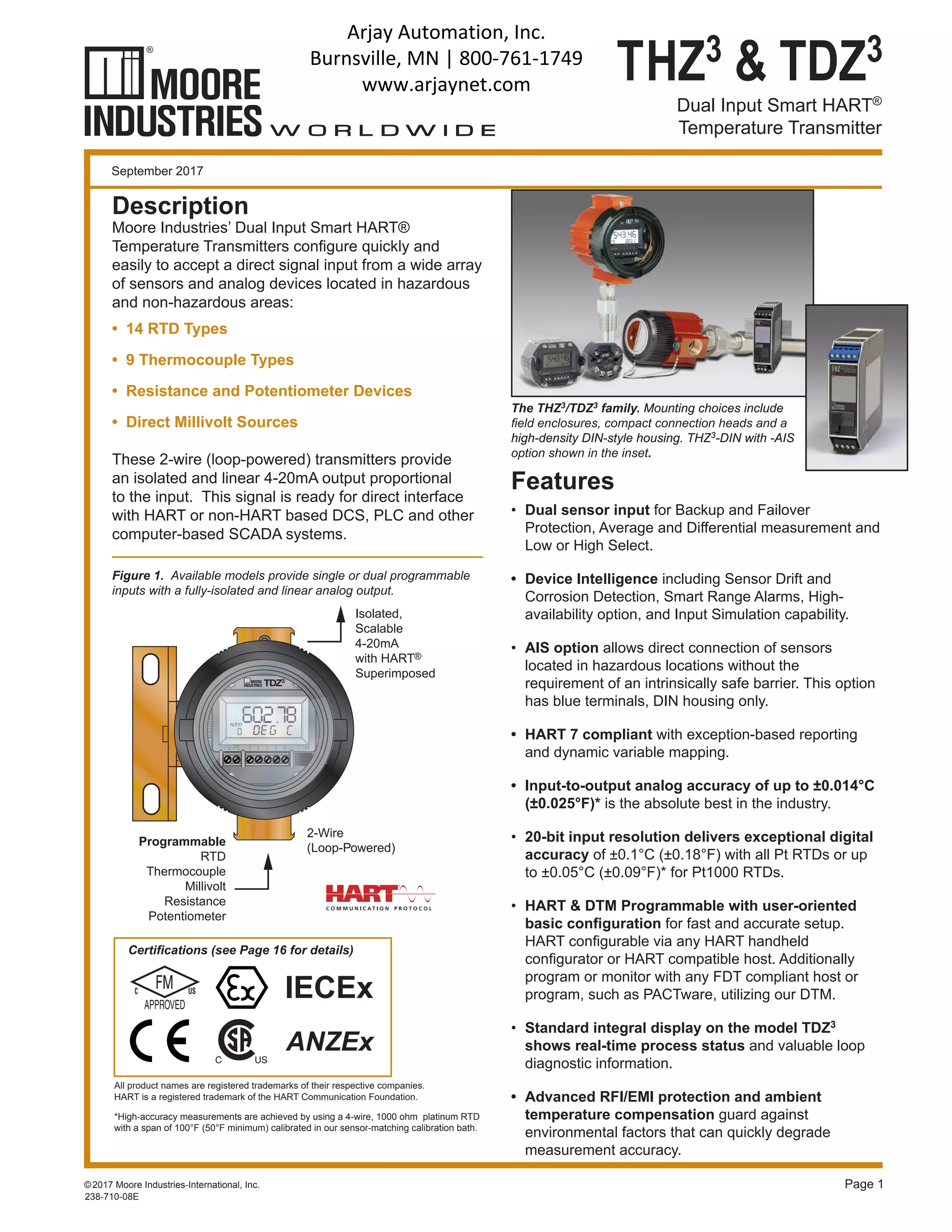 Dual Input Temperature Transmitters | PDF