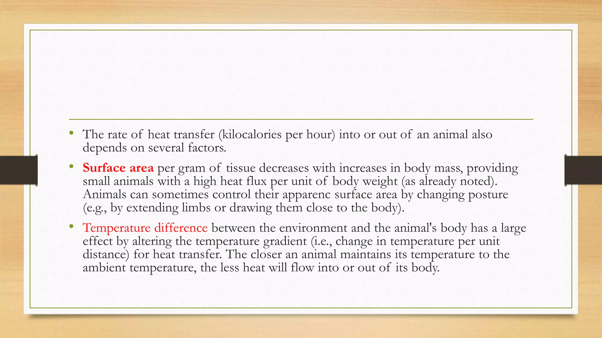 Temperature and animal energetics | PPTX