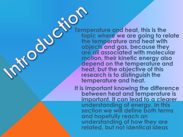 Temperature and heat | PPTX | Chemistry | Science