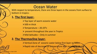 Temperature and its vertical distribution in ocean water | PPTX