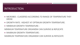 Temperature and microbial growth | PPTX